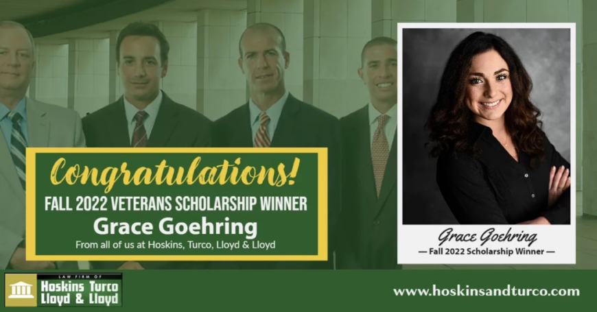 HTLL Awards Fall 2022 Veterans Scholarship to Grace Goehring