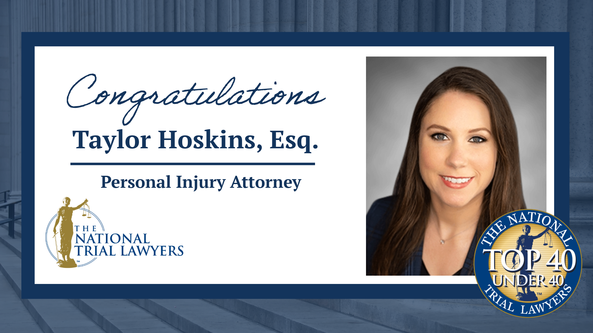 Taylor Hoskins Named 2024 National Trial Lawyers “Top 40 Under 40”